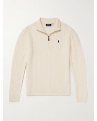 Polo Ralph Lauren Logo-Embroidered Sweater in White for Men | Lyst UK