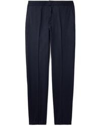 ZEGNA Tapered Wool Trousers in Black for Men | Lyst