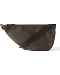 The Row Slouchy Banana Leather-trimmed Shell Messenger Bag in Blue for ...