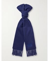 Paul Smith Fringed Wool Blend Scarf in Black for Men | Lyst UK
