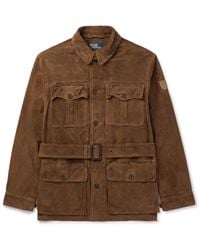 Polo Ralph Lauren Suede Belted Utility Jacket in Brown for Men | Lyst
