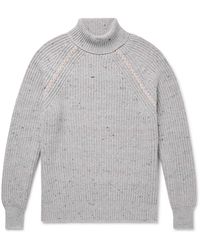 Inis Meáin Boatbuilder Ribbed Merino Wool And Cashmere-Blend Rollneck ...