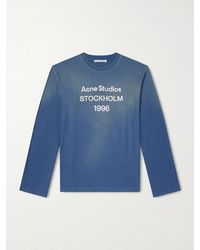 Acne Studios Layered Logo-Embellished Cotton T-Shirt in White for Men ...