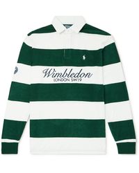 Polo Ralph Lauren Wimbledon Logo-Embroidered Cotton-Jersey Polo Shirt in White for Men | Lyst