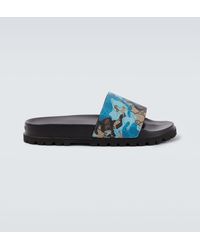 Gucci Gg Denim Slides in Black for Men | Lyst UK