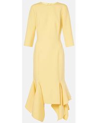 Oscar de la Renta Twist-Detailed Wool Midi Dress in Purple | Lyst UK