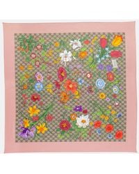 Gucci Gg Logo Silk Scarf in Black | Lyst UK