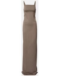 Rick Owens Maxi Dress Cotton, Elastomultiester, Rubber in Natural | Lyst UK