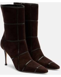 Manolo Blahnik Trulona Patchwork Stiletto Ankle Boots in Brown | Lyst UK