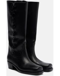 Paris Texas Roxanne Leather Knee-High Boots in Brown | Lyst UK
