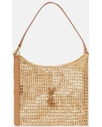 Saint Laurent Crochet Raffia Chain Bag in Natural | Lyst UK