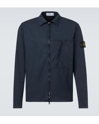Stone Island Zipup Overshirt in Black for Men | Lyst UK