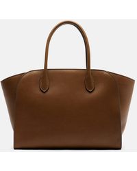 The Row Marlo 12 Leather Tote Bag in Black | Lyst UK