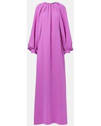 Oscar de la Renta Draped Faille Gown in Blue | Lyst UK