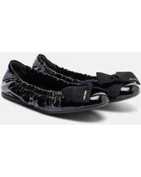 Prada Leather Ballet Flats in White | Lyst UK