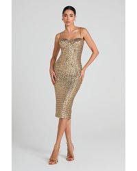 Nadine Merabi Nina Champagne Dress in White | Lyst