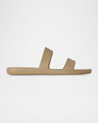 The Row Foam Rubber Dual-Band Slide Sandals in Black | Lyst