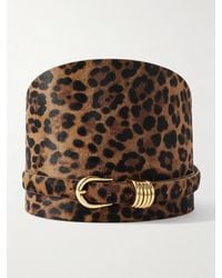 DEHANCHE Leopard-Print Calf-Hair Belt in White | Lyst
