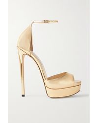Jimmy Choo Max 150 Patent Leather Platform Sandals in Green | Lyst