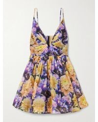 Zimmermann Matchmaker Moulded-Cup Strapless Gathered Mini Dress in Pink ...
