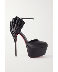 Christian Louboutin Maria Frou Alta Satin Platform Pumps in Black | Lyst