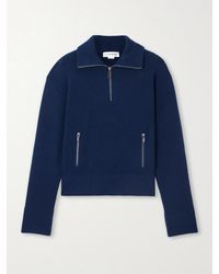 Victoria Beckham Half-zip Milano Wool Blend Jumper Clothing in Grey ...