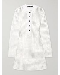 Proenza Schouler Micah Crocheted Mini Dress in White | Lyst