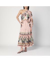 FARM Rio Dream Garden One-Shoulder Maxi Dress in Pink | Lyst