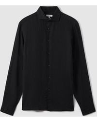 Reiss Ruban Linen Cutaway-Collar Regular-Fit Shirt in Natural for Men ...