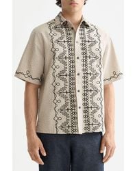 Scotch & Soda Embroidered Seersucker Shirt in White for Men | Lyst