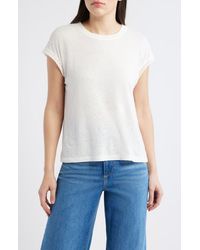 Wit & Wisdom Crochet Cap Sleeve Tee in Blue | Lyst