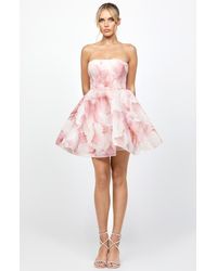 Bariano Beya Strapless A Line Mini Dress in White | Lyst