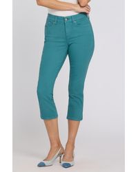NYDJ Chloe Cool Embrace Side Slit Capri Jeans in Blue | Lyst