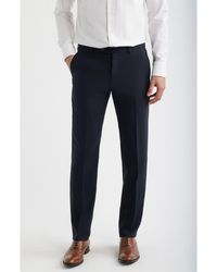 Berle Flat Front Tropical Weight Wool Dress Pants in Gray for Men | Lyst