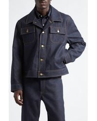 Thom Browne Selvedge Denim Backstrap Utility Jacket in Blue for Men | Lyst