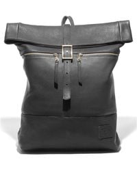 Will Leather Goods Roll Top Backpack in Brown | Lyst