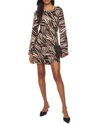 Reformation Pike Satin Dress in Natural | Lyst