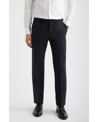 Berle Flat Front Tropical Weight Wool Dress Pants in Gray for Men | Lyst