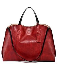 Old Trend Forest Island Leather Tote Bag in Red | Lyst