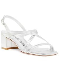 Stuart Weitzman Marina 50 Sandals in Natural | Lyst