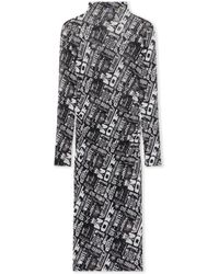 Off-White c/o Virgil Abloh Mesh Multilogo Dress in Grey | Lyst UK