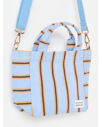 Oliver Bonas Green & Striped Logo Fabric Mini Tote Crossbody Bag | Lyst UK