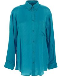 Azure Blue Shirts for Women | Lyst