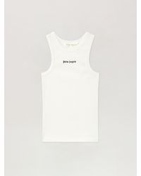 Palm Angels Off- Classic Logo Fitted Tank Top in Blue | Lyst UK