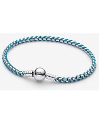 PANDORA Cord Snake Chain Bracelet in Brown | Lyst UK