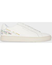 Paul Smith Leather 'Rex' Embroidery Trainers in Blue for Men | Lyst UK