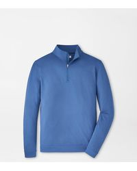 Peter Millar Perth Cross-Hatch Performance Quarter-Zip in White for Men ...