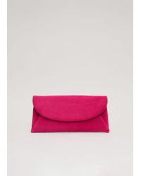 Phase Eight Suede Clutch Bag in Red | Lyst UK