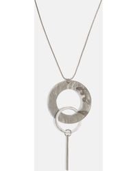 Phase Eight Long Circle Pendant in White | Lyst UK