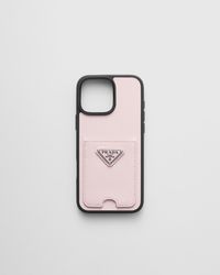 Prada Saffiano Leather Case For Iphone 16 Pro Max in Blue | Lyst UK
